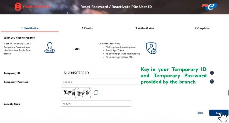 √ Lupa User ID dan Password Public Bank Online PBe